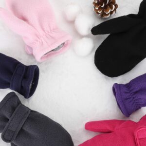 Toddler Mittens Baby Boy Girls Winter Warm Mittens Kids Easy-On Sherpa Fleece Lined Mittens Snow Infant Gloves 2 Pairs