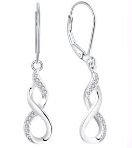 yl dangle drop infinity earrings 925 sterling silver leverback earrings 18k white gold jewelry for women