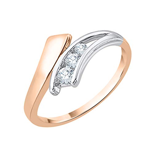 KATARINA Diamond Fashion Ring in 14K Two Tone Gold (1/6 cttw, G-H, I2-I3) (Size-5.5)