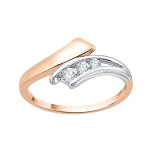 KATARINA Diamond Fashion Ring in 14K Two Tone Gold (1/6 cttw, G-H, I2-I3) (Size-5.5)