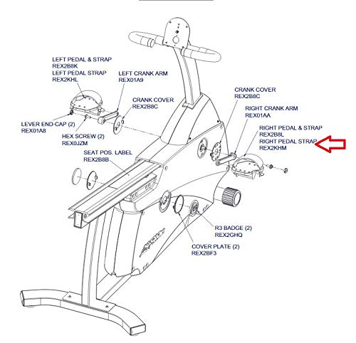 Life Fitness Right Pedal Strap REX2KHM Works Recumbent Upright R3 C3 Bike