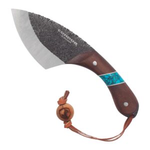 condor tool & knife blue river skinner | hunting knife | pocket sized stainless steel full tang knife with hand crafted leather sheath | fixed blade hunting knife | 3.92in blade | 8.11oz (3.5mm thick)