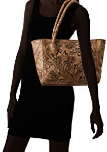 Mauzari Women's Leather Tote with Woven Handle (Tawny)