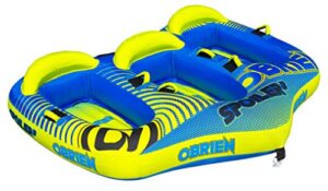 o'brien spoiler 3 person inflatable towable tube, yellow