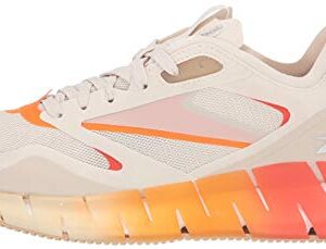 Reebok Women's Zig Kinetica Horizon Cross Trainer, Alabaster/Utility Beige/Carotene, 8