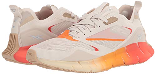 Reebok Women's Zig Kinetica Horizon Cross Trainer, Alabaster/Utility Beige/Carotene, 8