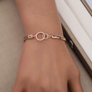 Zuo Bao Stepmother Gifts Stepmom Bracelet Thank You for Loving Me As Your Own Adjustable Charm Bracelet Mother in Law Gift (Rose Gold)