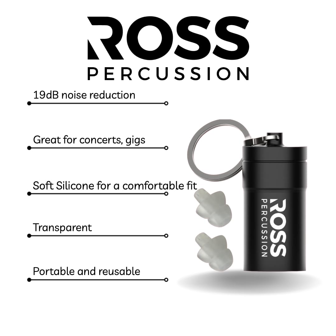 Ross Percussion High Fidelity Drummer Ear Plugs - Noise Reduction 19dB