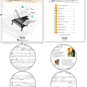 Piano Adventures Level 2B Learning Set By Nancy Faber - Lesson, Theory, Performance, Technique & Artistry Books & Juliet Music Piano Keys 88/61/54/49 Full Set Removable Sticker