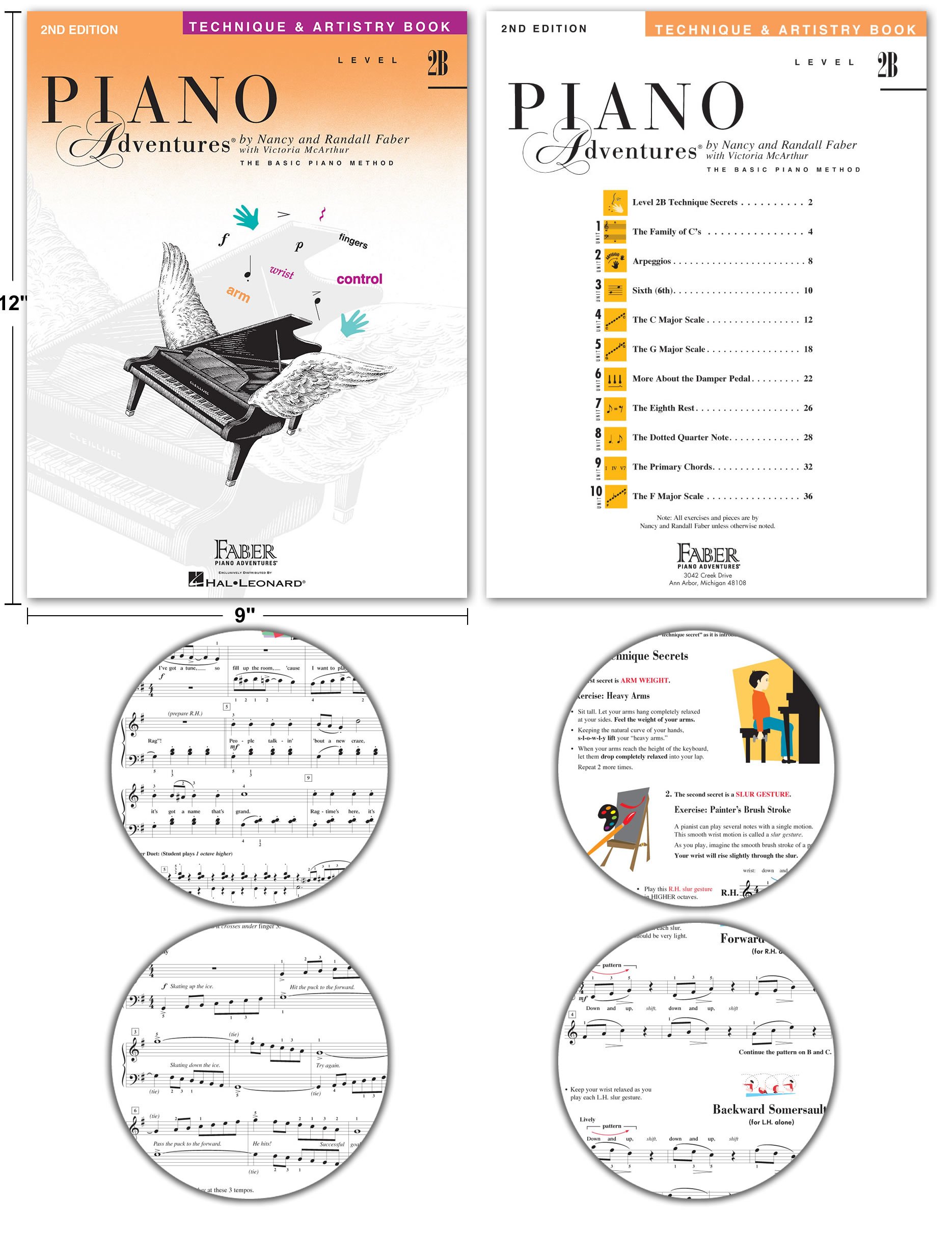 Piano Adventures Level 2B Learning Set By Nancy Faber - Lesson, Theory, Performance, Technique & Artistry Books & Juliet Music Piano Keys 88/61/54/49 Full Set Removable Sticker