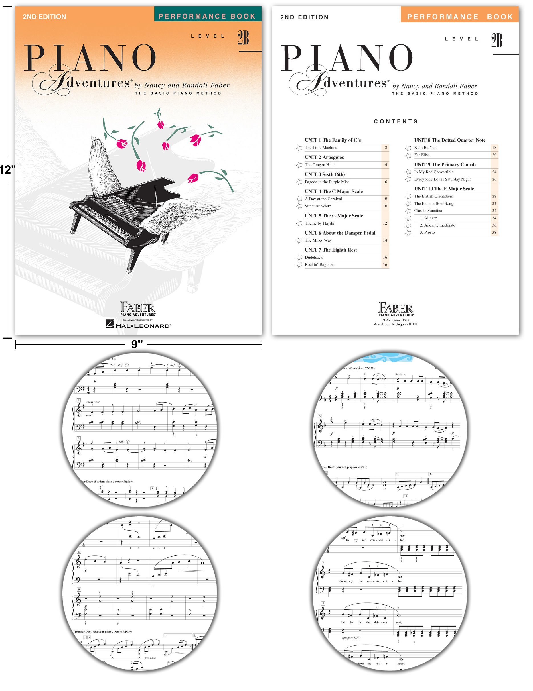 Piano Adventures Level 2B Learning Set By Nancy Faber - Lesson, Theory, Performance, Technique & Artistry Books & Juliet Music Piano Keys 88/61/54/49 Full Set Removable Sticker