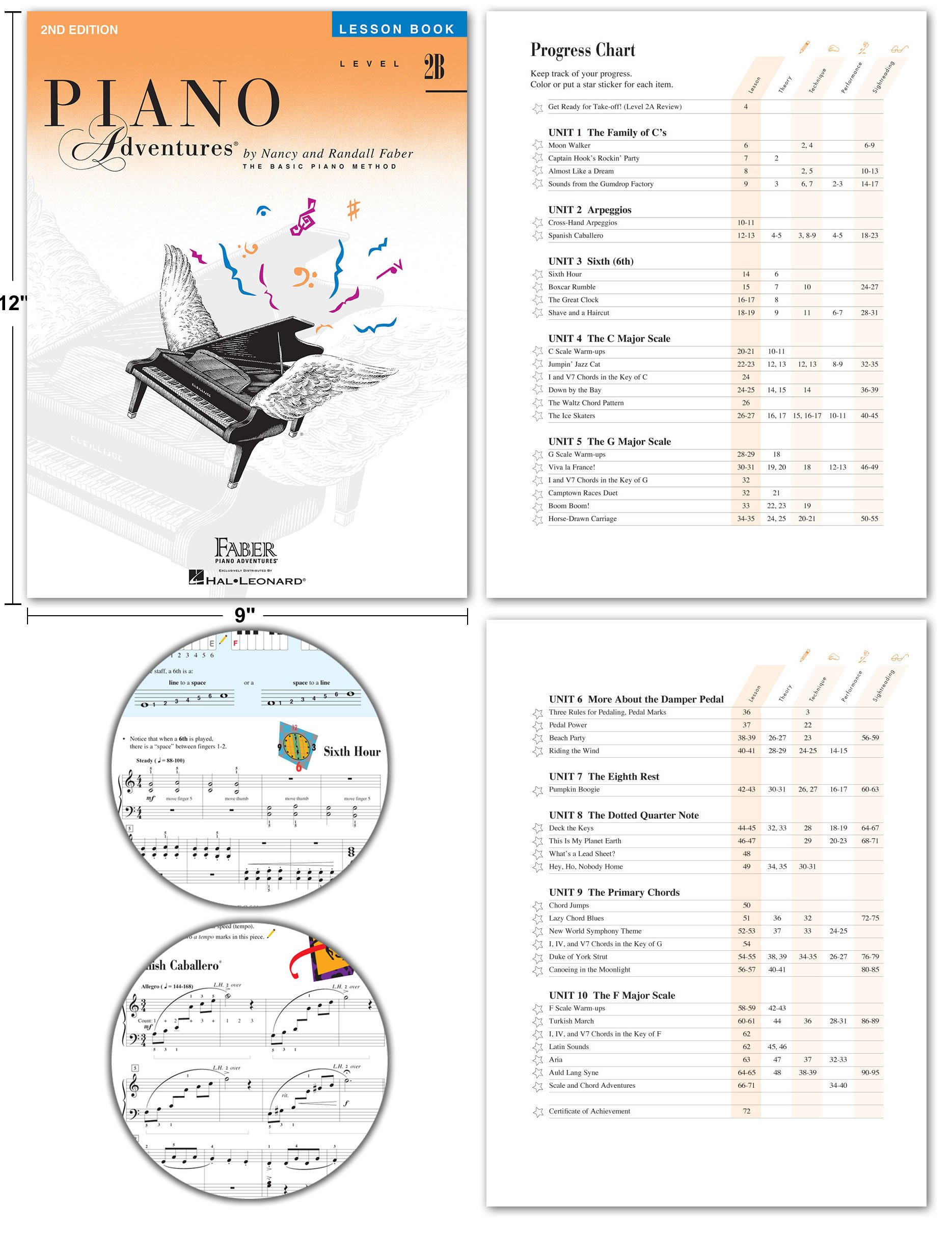 Piano Adventures Level 2B Learning Set By Nancy Faber - Lesson, Theory, Performance, Technique & Artistry Books & Juliet Music Piano Keys 88/61/54/49 Full Set Removable Sticker