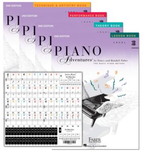 piano adventures level 3b learning set by nancy faber - lesson, theory, performance, technique & artistry books & juliet music piano keys 88/61/54/49 full set removable sticker