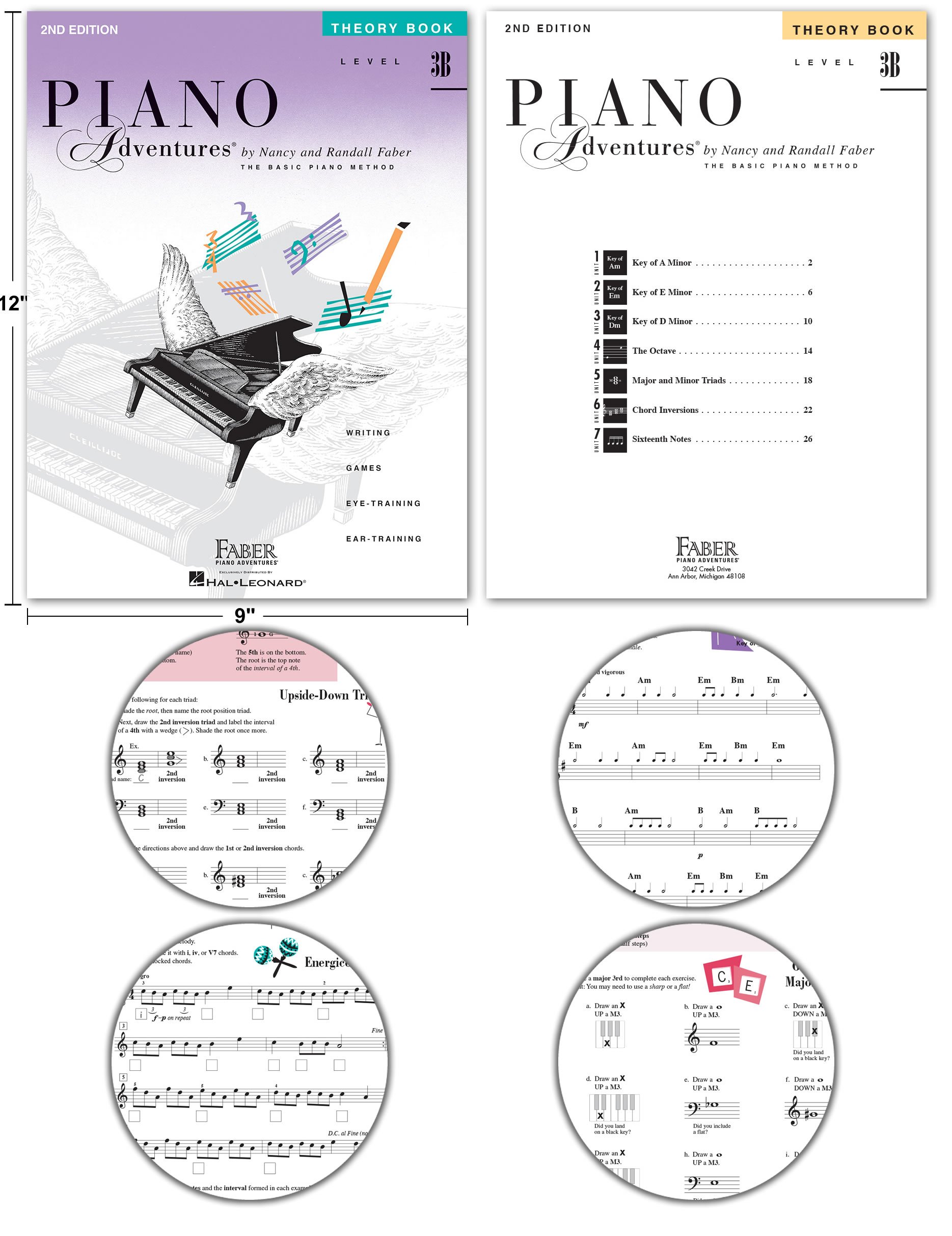 Piano Adventures Level 3B Learning Set By Nancy Faber - Lesson, Theory, Performance, Technique & Artistry Books & Juliet Music Piano Keys 88/61/54/49 Full Set Removable Sticker