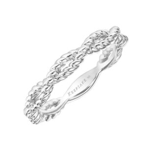 twisted rope band stackable ring in 925 sterling silver, size 5, by keepsake