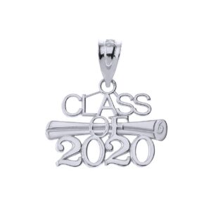 polished 925 sterling silver diploma charm class of 2020 graduation pendant