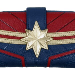 Loungefly x Captain Marvel Debossed Suit Wallet (Multicolored, One Size)