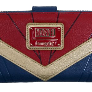 Loungefly x Captain Marvel Debossed Suit Wallet (Multicolored, One Size)