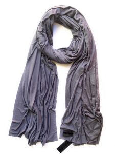 fluxus nomad scarf in cement grey unisex, oversized cotton wrap, travel wrap made in usa