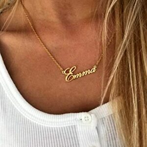 Custom Name Necklace with Heart Personalized 18K Gold Plated Name Necklace with Birthstone Customized Gift for Women