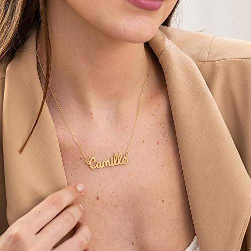 Custom Name Necklace with Heart Personalized 18K Gold Plated Name Necklace with Birthstone Customized Gift for Women