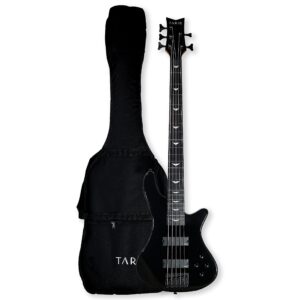 tario black 5 string fretless electric bass bolt_on maple neck,poplar body