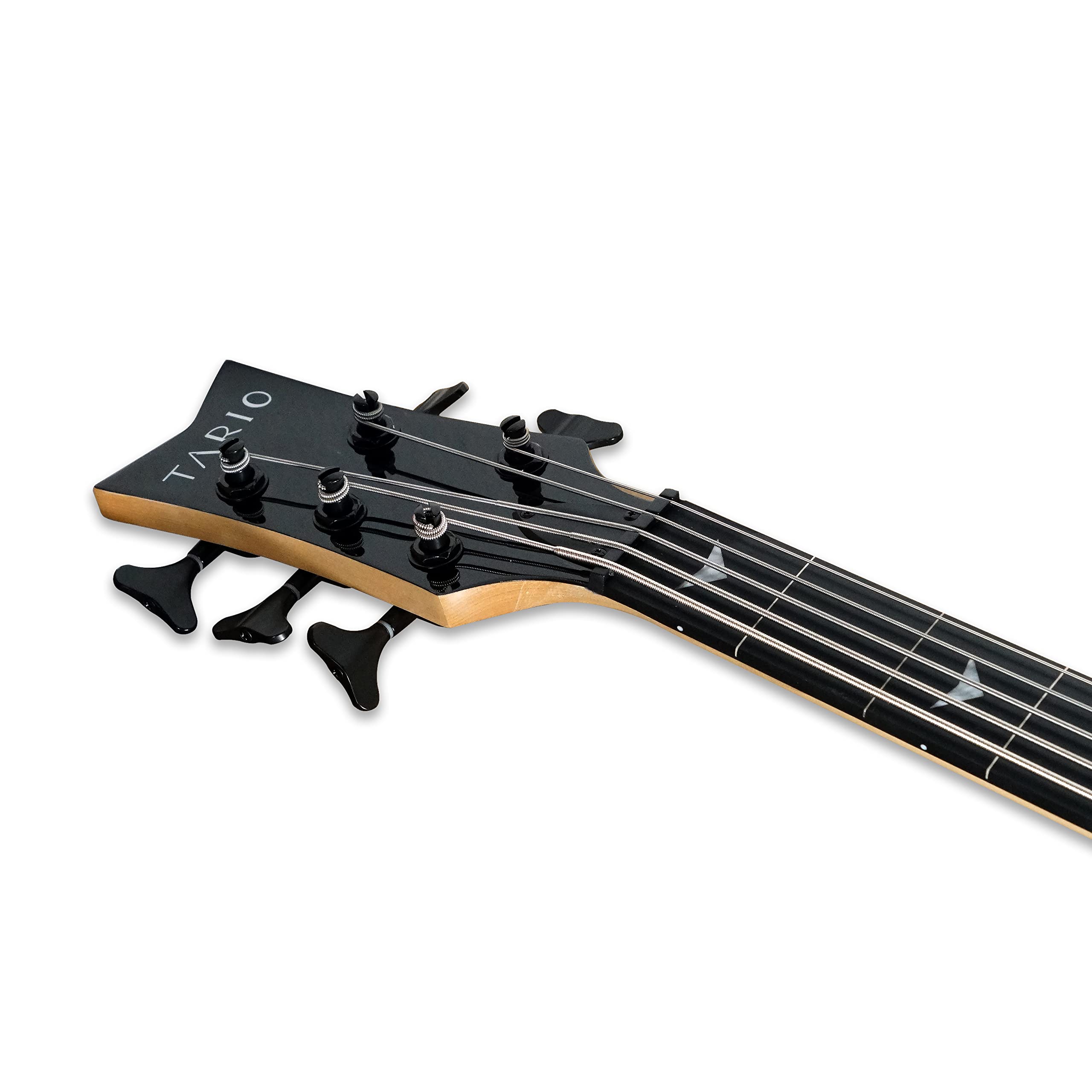 TARIO Black 5 String Fretless Electric Bass Bolt_On Maple Neck,Poplar Body