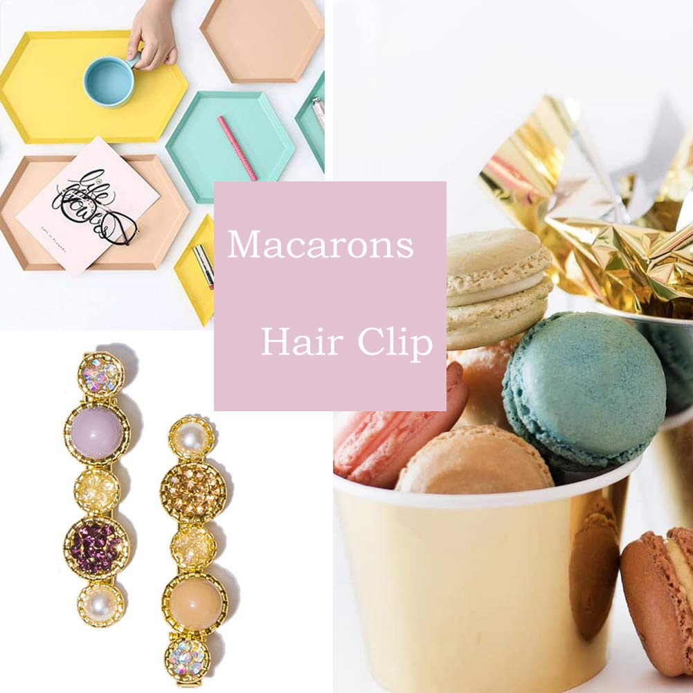 20 Pcs Macaron Pearl Hair Clips/Pins/Barettes Acrylic Handmade Gifts for Girls Women Fashion Hair Accessories for Party Wedding