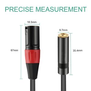 COLICOLY XLR to 3.5mm Adapter, Balanced 3.5mm Female to XLR Male Stereo Audio Adapter, 1/8 inch Mini Jack Female to XLR Male Adapter Cable - 1ft