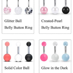 Ftovosyo 12PC Belly Button Rings Banana Barbells 14G Surgical Steel Bar Mix Color Body Piercing Jewelry for Women Pink Black