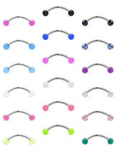 ftovosyo 18pcs 20g surgical steel tiny curved eyebrow barbell navel small belly button ring piercing jewelry for women men 10mm