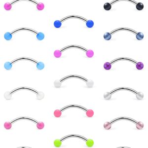 Ftovosyo 18pcs 20g Surgical Steel Tiny Curved Eyebrow Barbell Navel Small Belly Button Ring Piercing Jewelry for Women Men 10mm