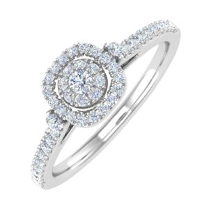 1/4 carat diamond engagement rings in 10k white gold (ring size 7)