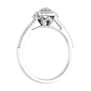 1/4 Carat Diamond Engagement Rings in 10K White Gold (Ring Size 7)