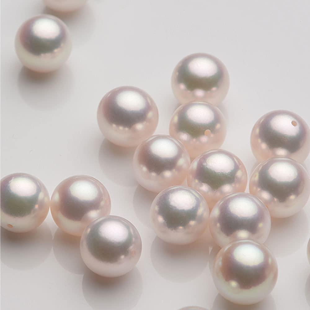 Round Japanese Akoya Pearl Earrings for Women 18k Gold Stud Pearl Earrings with Genuine Cultured Pearls 5.5mm-6mm