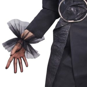 dooway women fashion ruffle gloves black clown cuffs puffy wrist tulle gloves touchscreen dressy evening tea party