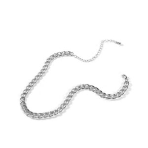 Cathercing Women Chain Choker Necklace Big Link Necklace for Women Trendy Jewelry Necklaces Chains Punk (silver)