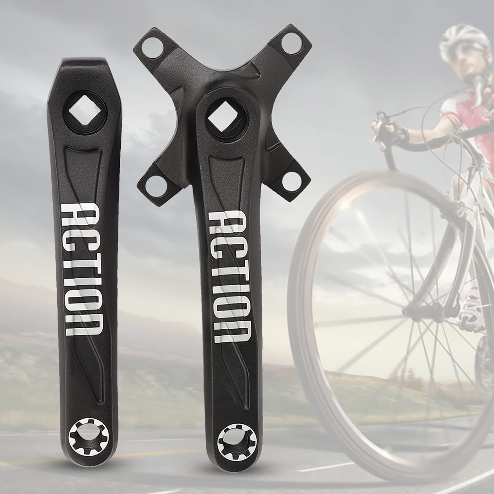 Keenso 2pcs Bike Crank Arm Aluminium Alloy Left and Right Crank 170mm Lightweight Mountain Bike Crank