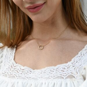 Ldurian Gold Karma Necklaces - 14K Dainty Gold Plated Layering Chokers Necklaces Set Multilayer Delicate Necklace Trendy Adjustable Long Layered Necklaces for Women