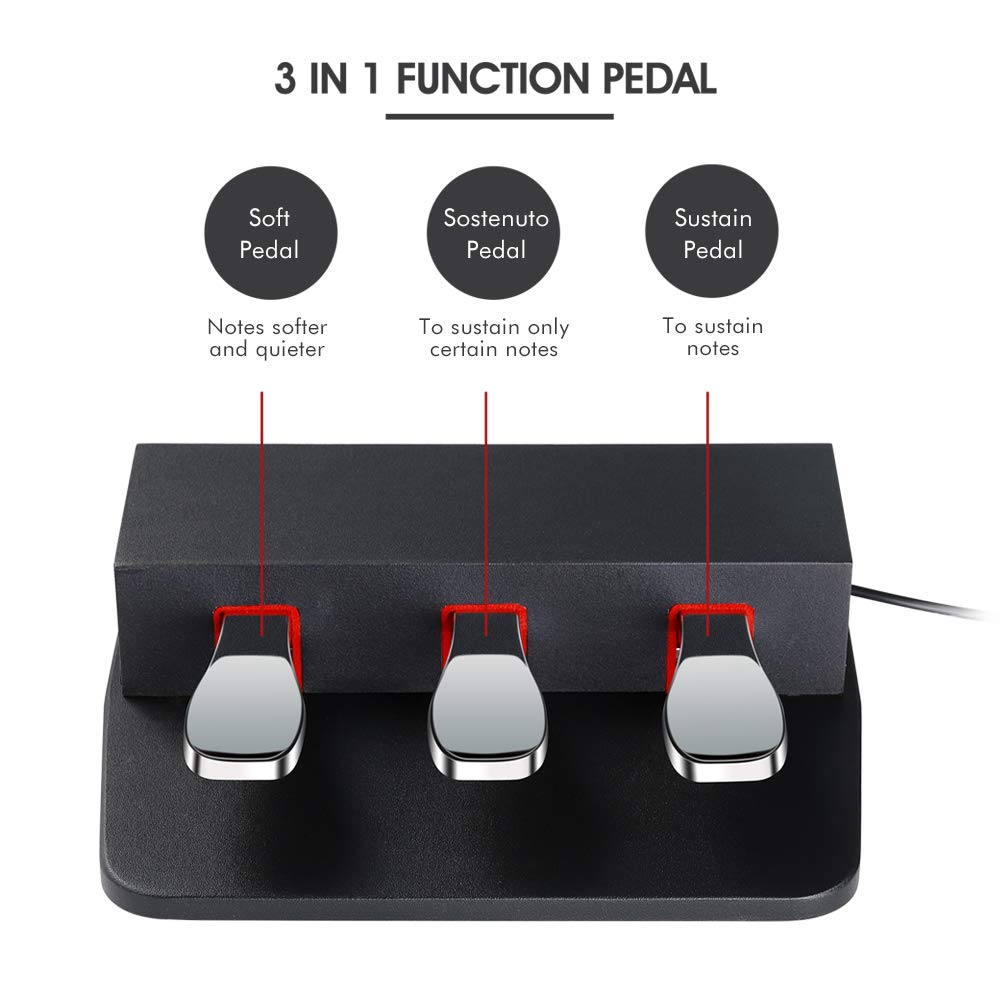 ATNEDCVH 3-pedal for digital keyboard piano, Three pedal unit for yamaha P85 P95 P48 P105 P115 Electric pianos keyboards