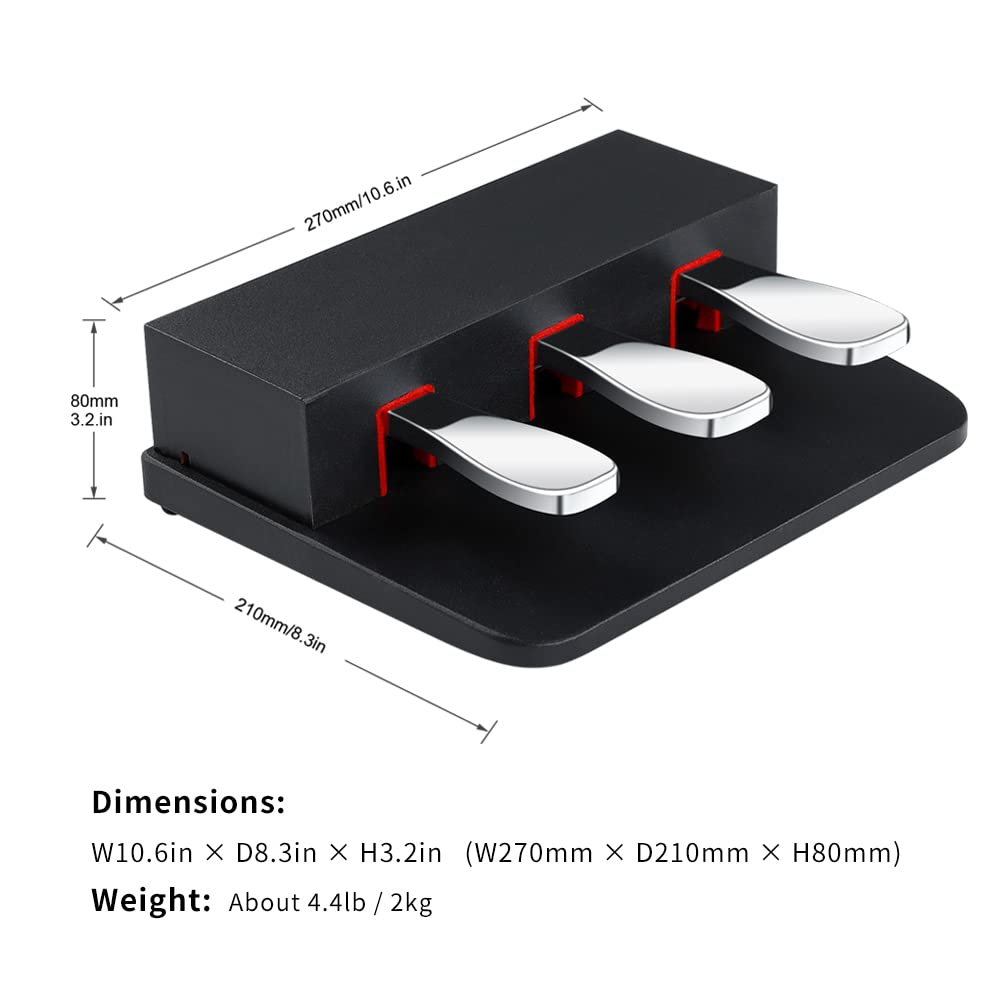 ATNEDCVH 3-pedal for digital keyboard piano, Three pedal unit for yamaha P85 P95 P48 P105 P115 Electric pianos keyboards