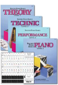 whomya bastien piano basics level 2 learning set by bastien - lesson, theory, performance, technique & artistry books & juliet music piano keys 88/61/54/49 full set removable sticker…