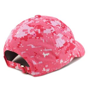 Trendy Apparel Shop Jamaica Embroidered Soft Crown 100% Brushed Cotton Cap - PINK DIGITAL CAMO