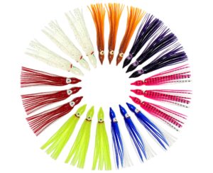 octopus squid skirt bait hoochie 7 color 35 pieces combo c