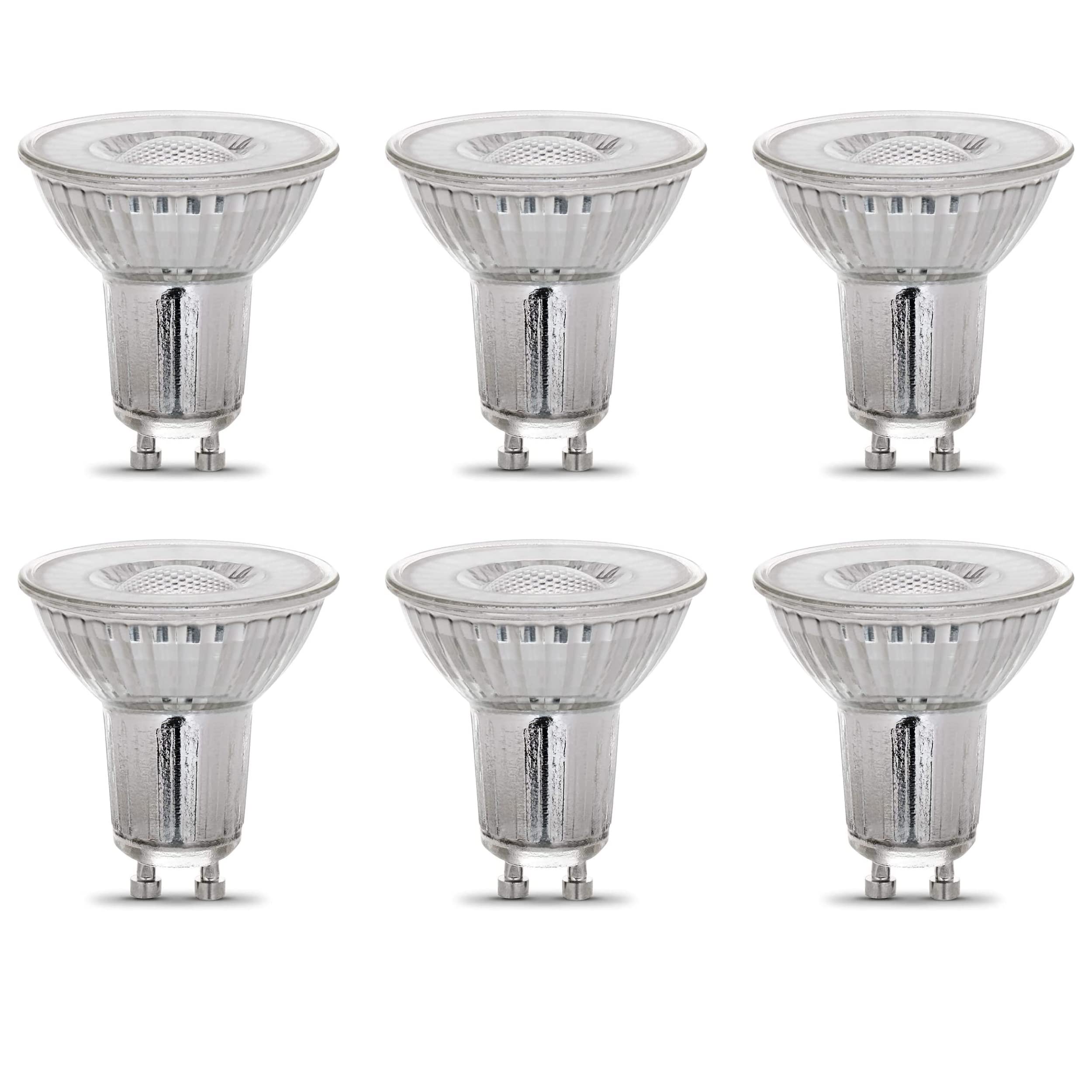 Feit Electric 4W LED MR16 GU10 Bulbs with 35W Equivalent, Dimmable, MR16 Bulbs, 22 Yrs. Lifetime, 300 Lumens, 5000K Daylight, 6 Packs - BPMR16/GU10/950CA/6