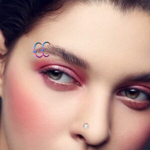 Qmcandy 40Pcs 20G Rainbow Nose Rings Studs Nose Rings Hoop Fashion Piercings Hoop Jewelry Stainless Steel Nose Rings