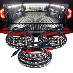 nilight 3pcs 60 inch bed light strip 270 led with on/off switch blade fuse splitter extension cable for cargo pickup truck suv rv boat