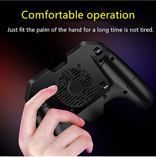 Mobile Game Controller[The Latest Version] 4 Trigger with 4000mAh Power Bank Cooling Fan for PUBG/Call of Duty/Fotnite [6 Finger Operation] L1R1 L2R2 Gamepad Trigger for 4.7-6.5" iOS Android Phone