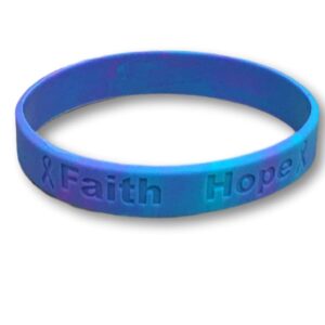 25 Suicide Teal and Purple Silicone Awareness Bracelets - Medical Grade Silicone - Latex and Toxin Free (25 Bracelets)