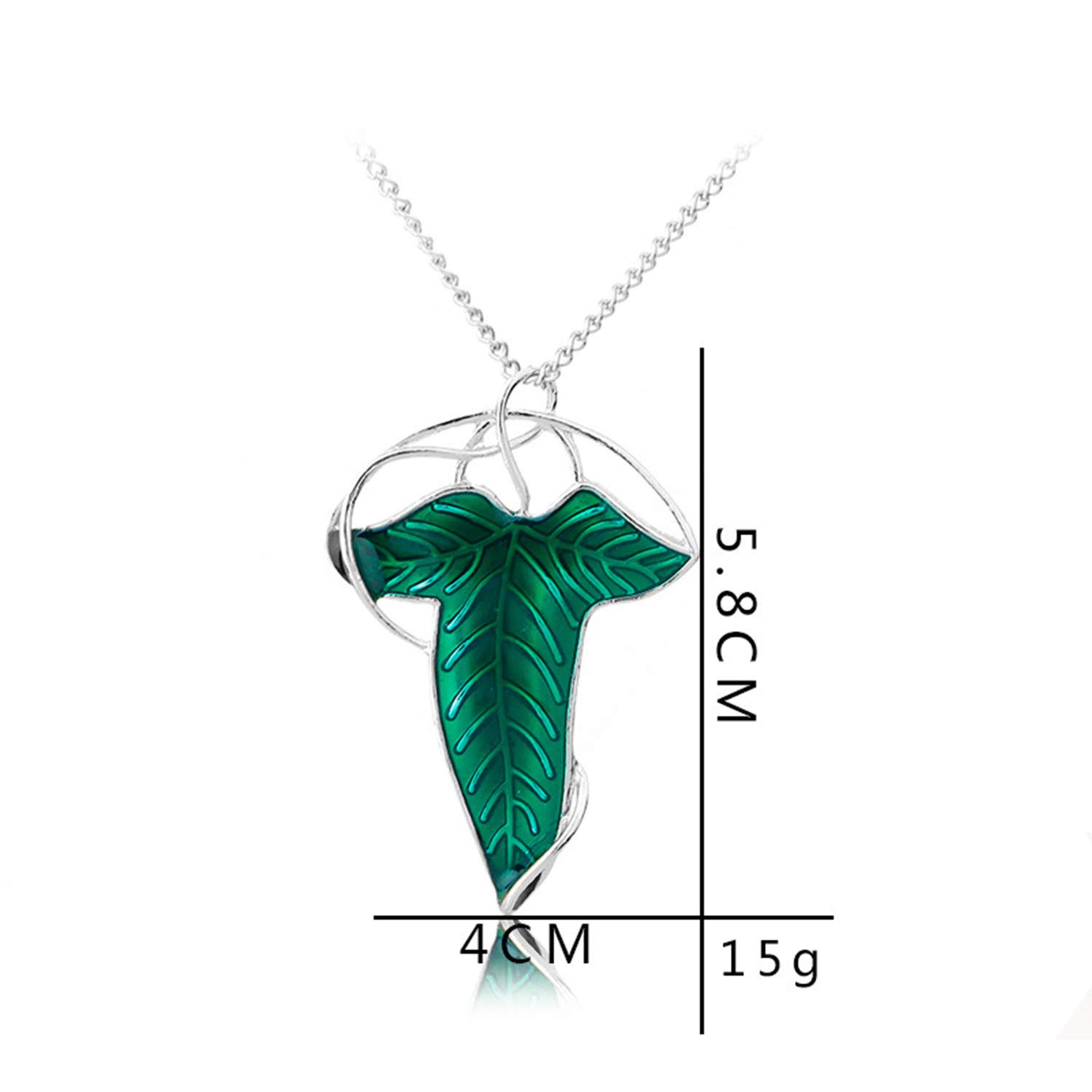 PPX 2 Pcs Lord of the Ring Elven Leaf Aragorn Arwen Evenstar Pendant Chain Necklace Princess Chain with Transparent Jewelry Box